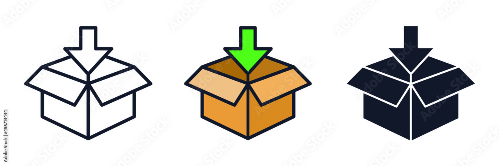 packaging icon symbol template for graphic and web design collection ...