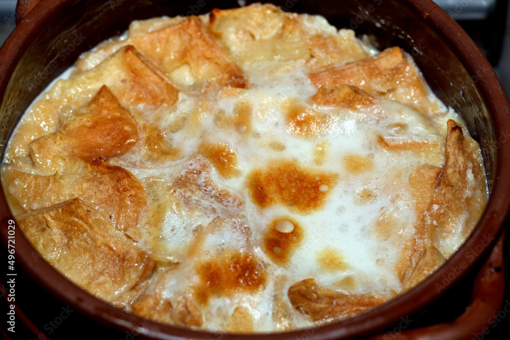 Traditional Arabic Egyptian Eastern dessert cuisine called Om Ali ...