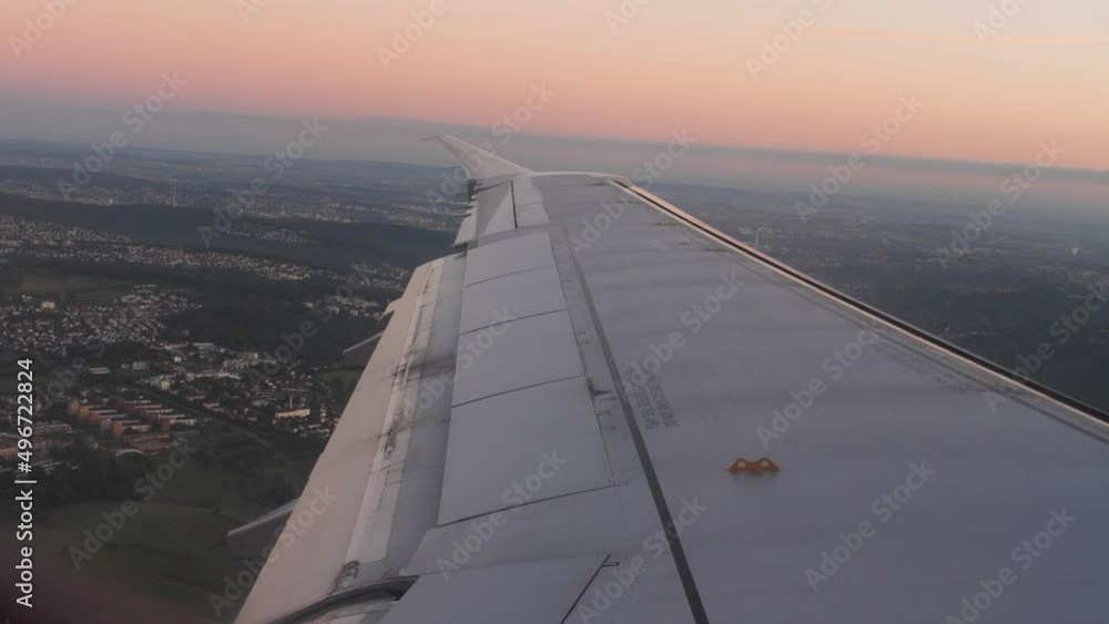 Aircraft flaps and slats retract after a successful takeoff. Stock ビデオ ...