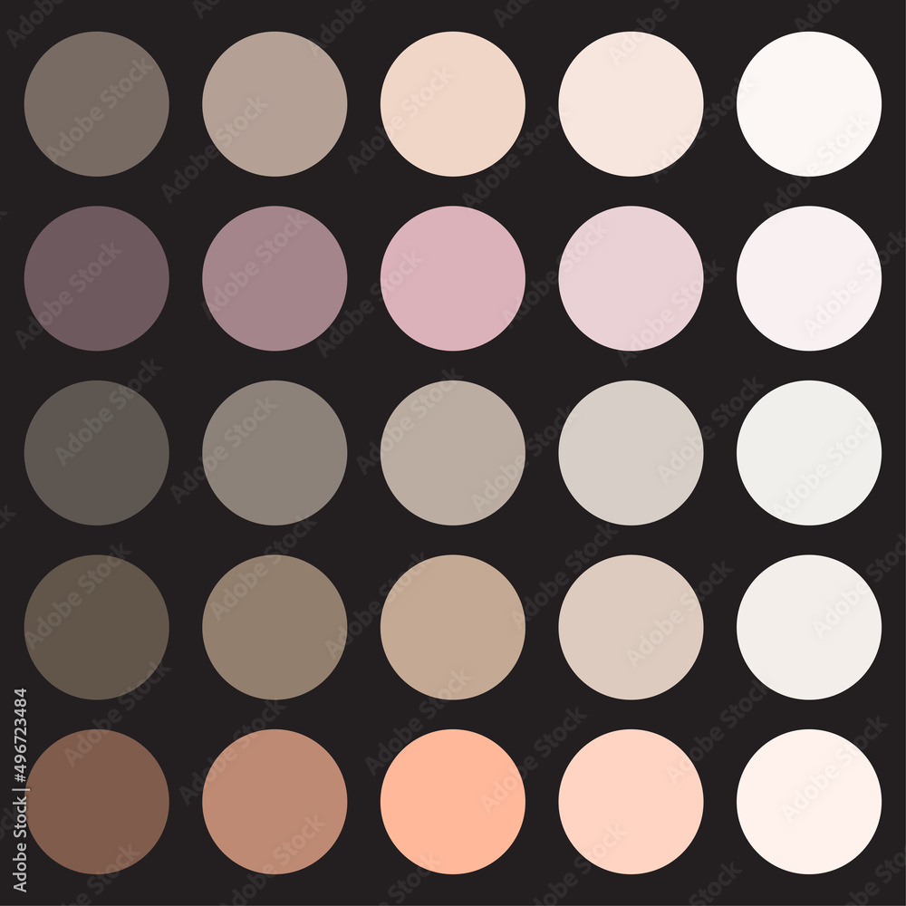 Palette tones in cartoon style on light background. Pastel color ...