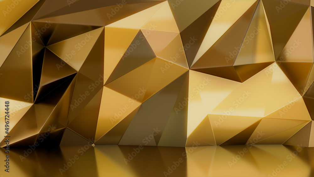 Gold Abstract 3D Background. Stock Illustration | Adobe Stock