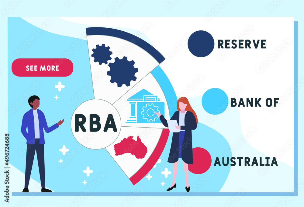 RBA - Reserve Bank of Australia acronym. business concept background ...