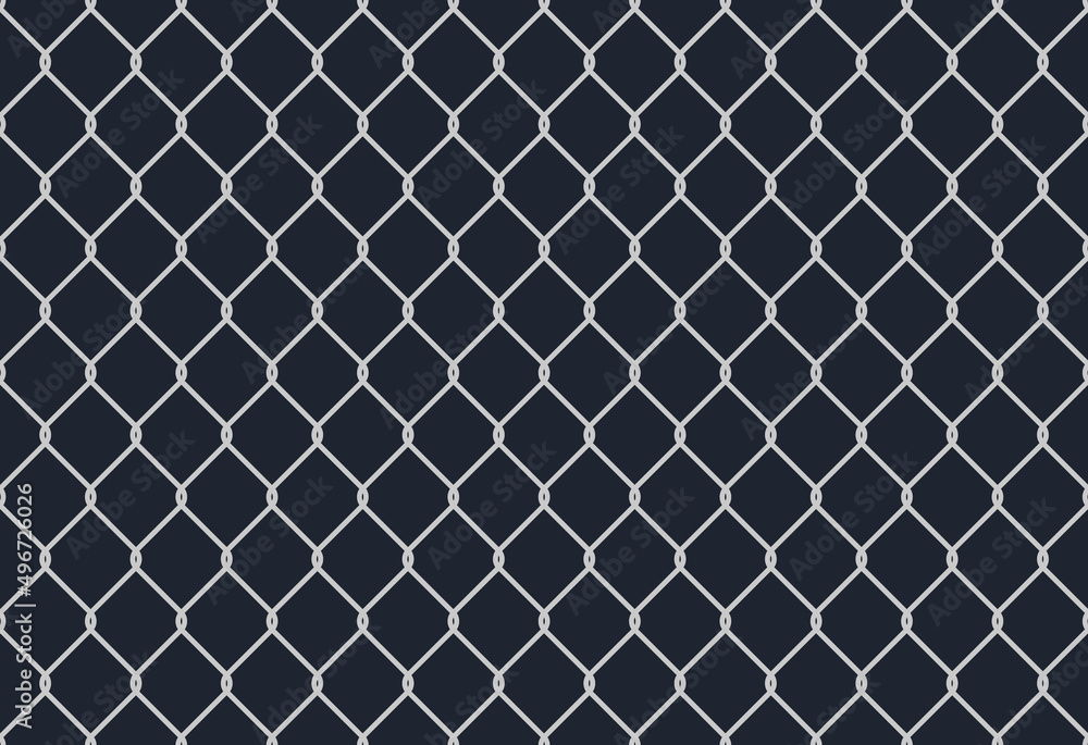 Seamless metal chain link fence. Wire vector fence pattern texture ...