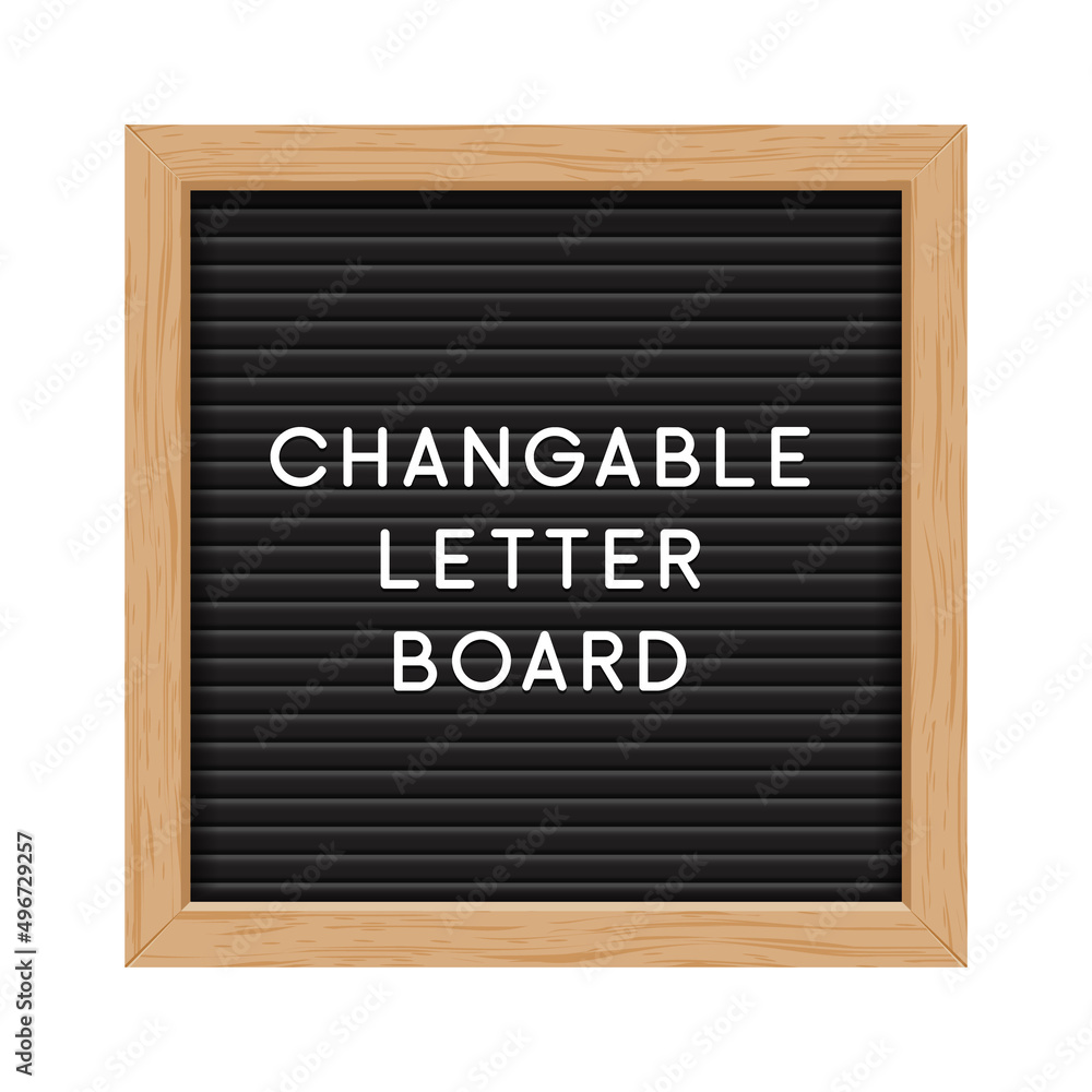 Letter board black isolated word background frame message vector ...