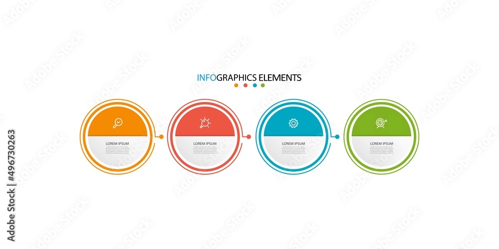 Infographic vector design template with icons and 4 options or steps ...