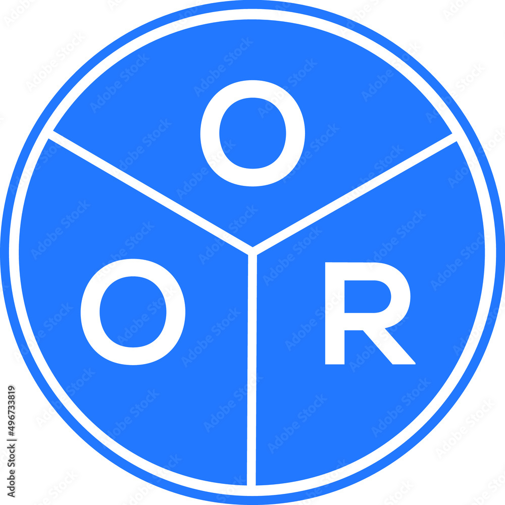 OOR letter logo design on black background. OOR creative initials ...