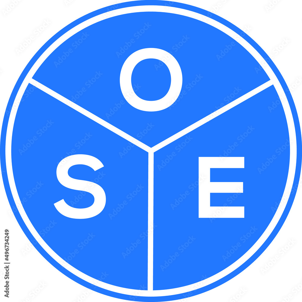 OSE letter logo design on white background. OSE creative circle letter ...