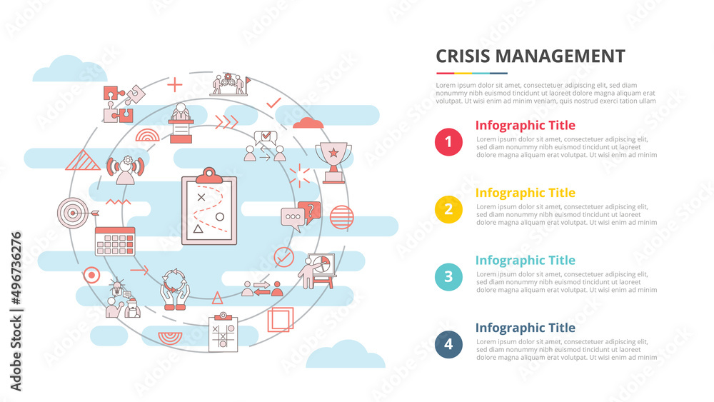 crisis management concept for infographic template banner with four ...