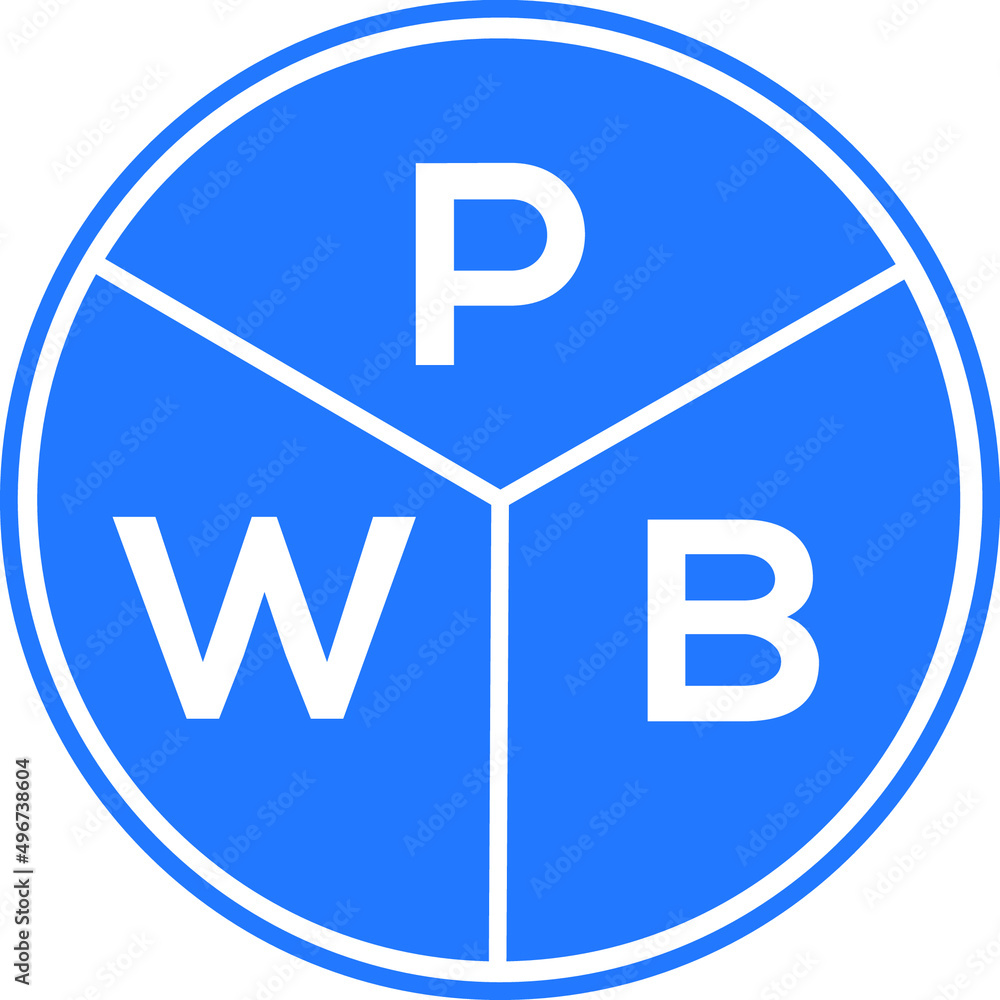 PWB letter logo design on white background. PWB creative circle letter ...