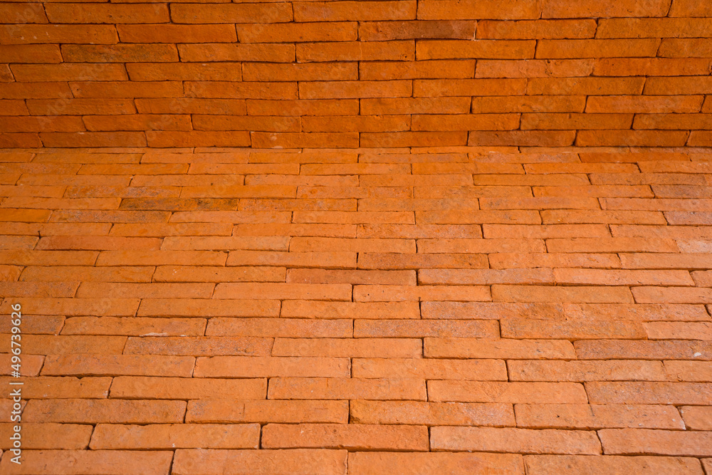 Red brick wall and ceiling background texture with old dirty and ...