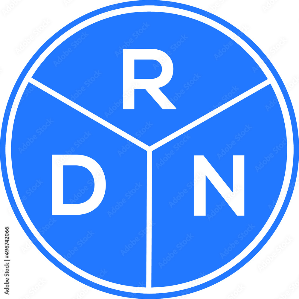 RDN letter logo design on white background. RDN creative circle letter ...