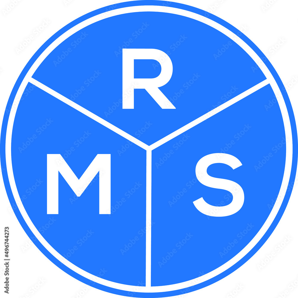 RMS letter logo design on white background. RMS creative circle letter ...