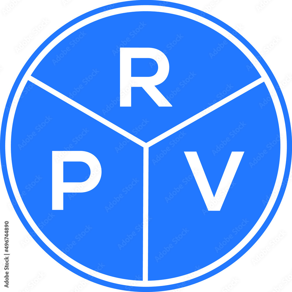 RPV letter logo design on white background. RPV creative circle letter ...