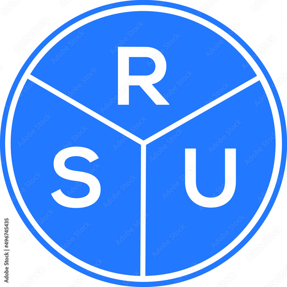RSU letter logo design on white background. RSU creative circle letter ...