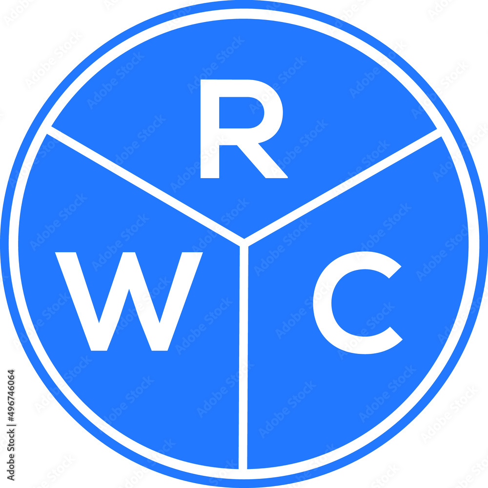 RWC letter logo design on white background. RWC creative circle letter ...