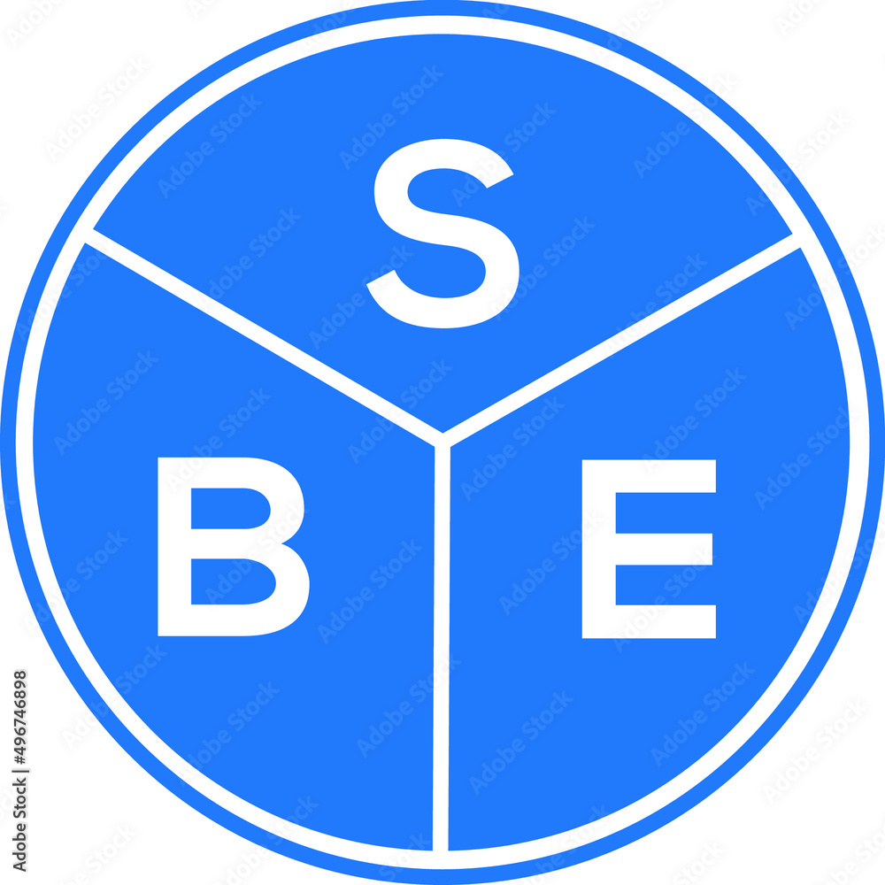 SBE letter logo design on white background. SBE creative circle letter ...