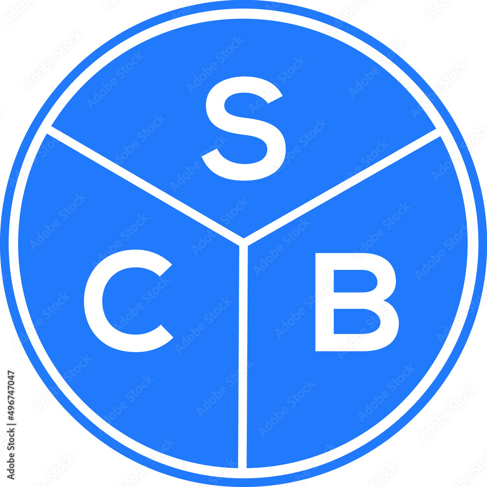 SCB letter logo design on white background. SCB creative circle letter ...