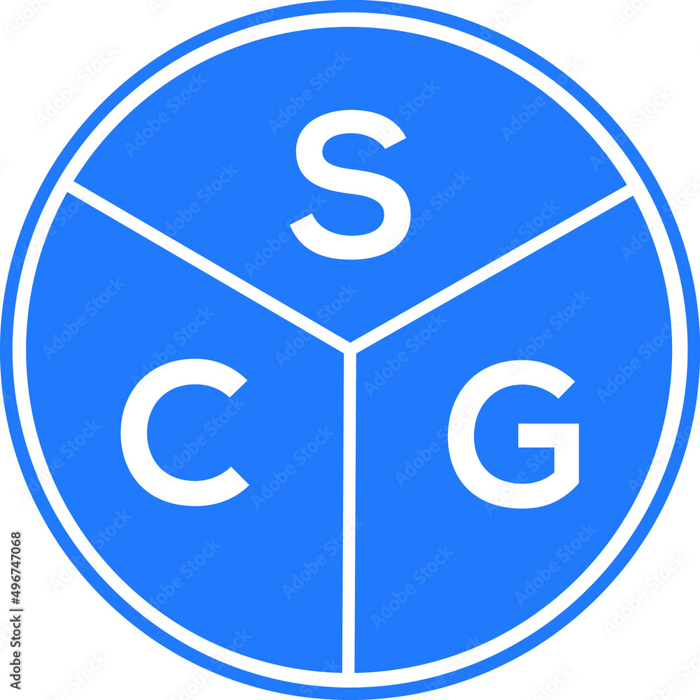 SCG letter logo design on white background. SCG creative circle letter ...