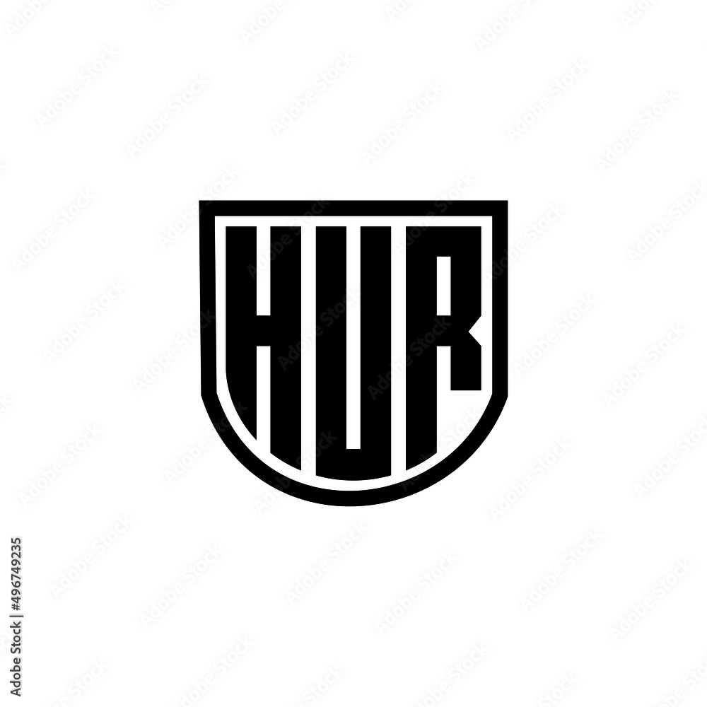 HUR letter logo design with white background in illustrator, vector ...