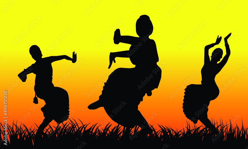 Bharatanatyam Silhouette