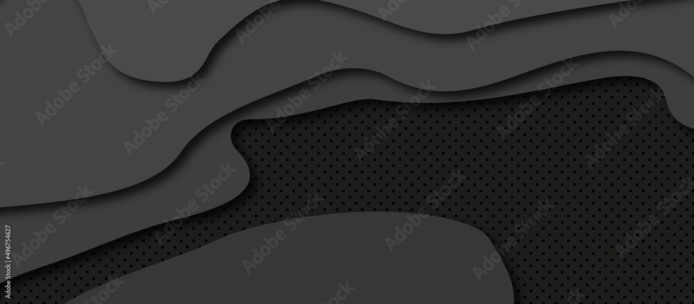 Luxury Black paper cut background. Abstract realistic papercut ...
