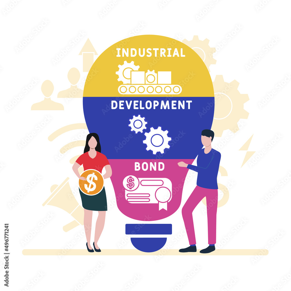 IDB - Industrial Development Bond acronym. business concept background ...