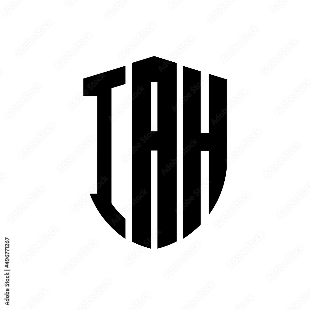 IAH letter logo design. IAH modern letter logo with black background ...