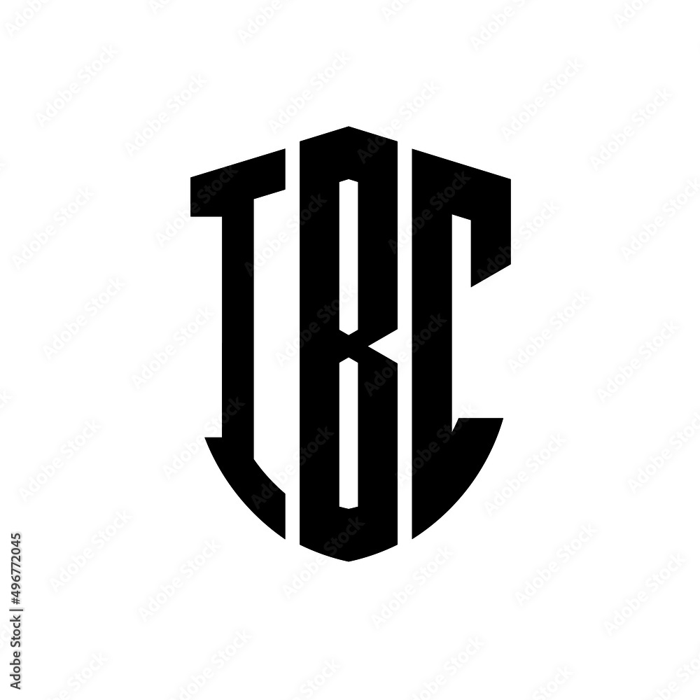IBC letter logo design. IBC modern letter logo with black background ...