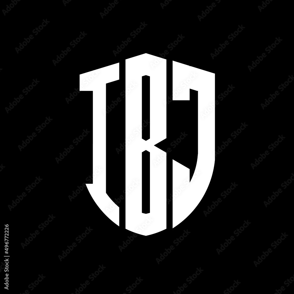 IBJ letter logo design. IBJ modern letter logo with black background ...