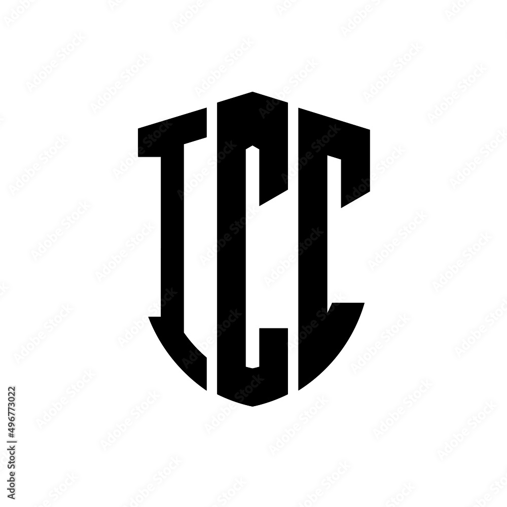 ICC letter logo design. ICC modern letter logo with black background ...
