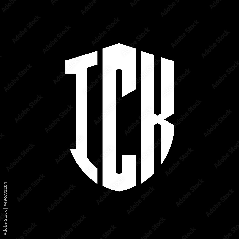 ICK letter logo design. ICK modern letter logo with black background ...