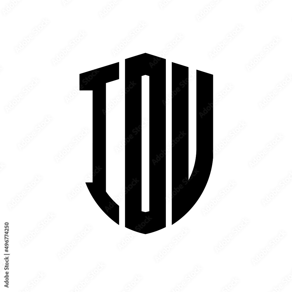 IDU letter logo design. IDU modern letter logo with black background ...