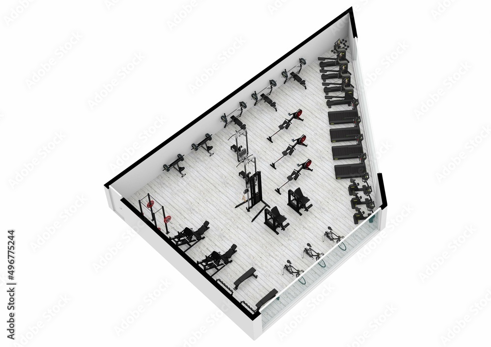 Gym floor plan design. Gym floor plan. Small gym floor plan. 3d gym ...