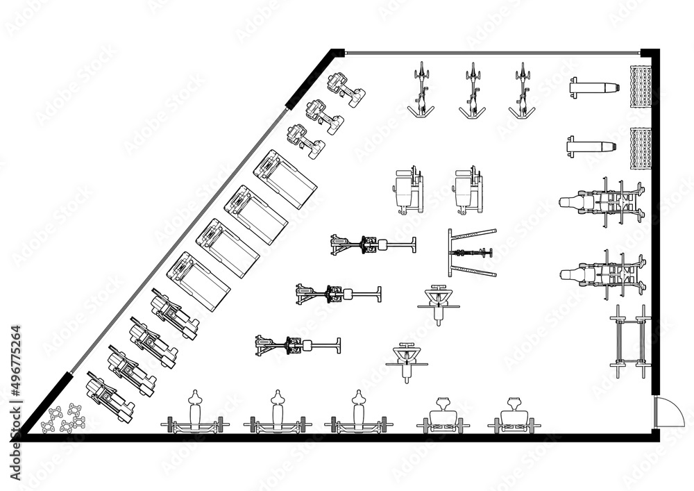 Gym floor plan design. Gym floor plan. Small gym floor plan. 3d gym ...