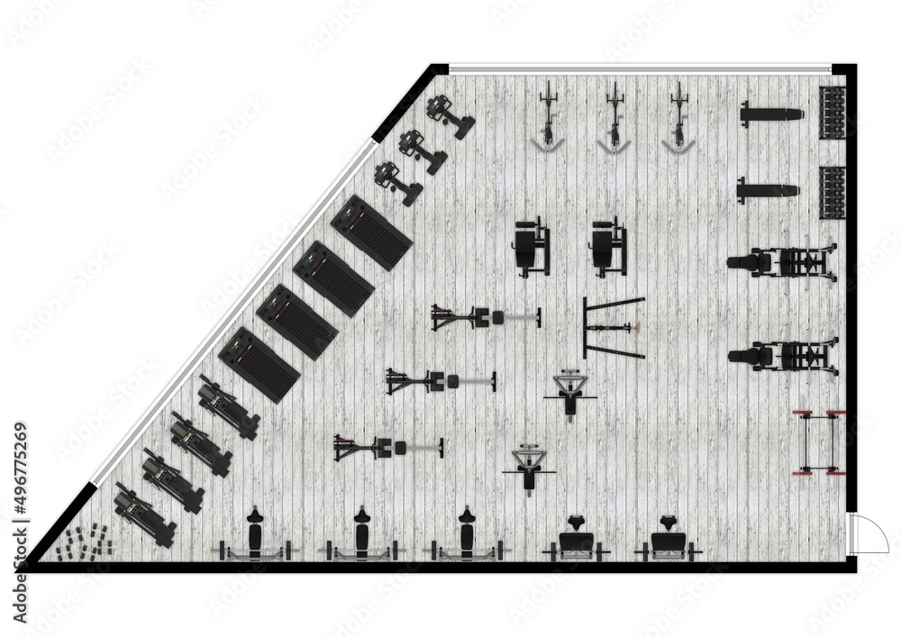 Gym floor plan design. Gym floor plan. Small gym floor plan. 3d gym ...