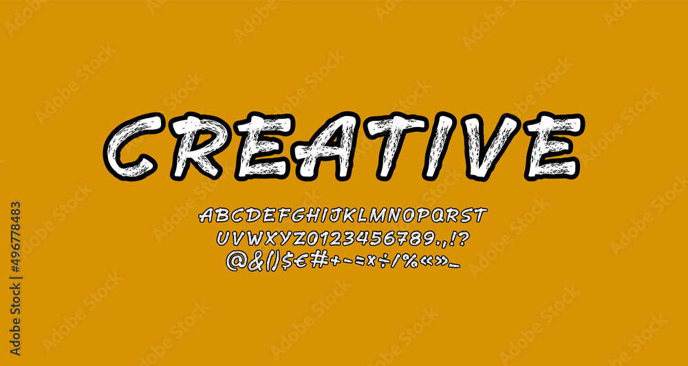 Brush handwritten font, script alphabet, cursive typeface in the white ...