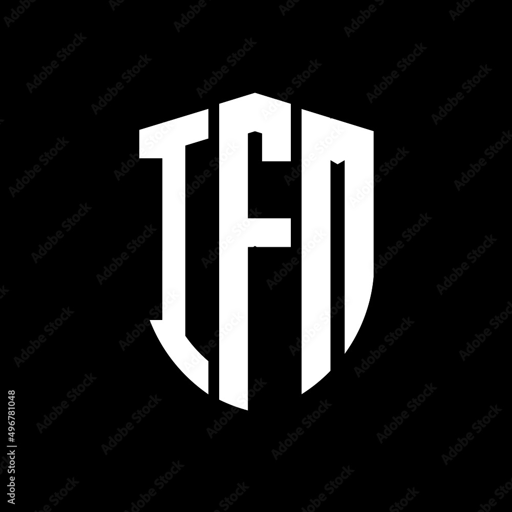IFM letter logo design. IFM modern letter logo with black background ...