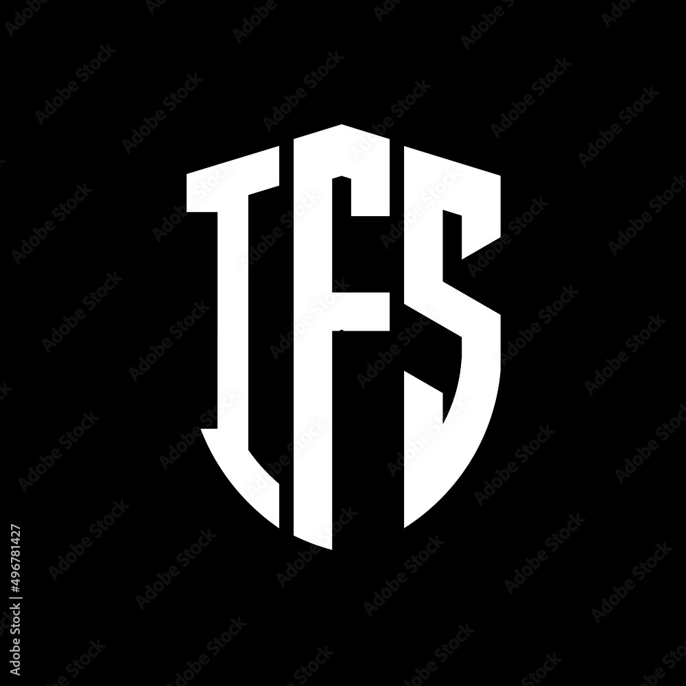 IFS letter logo design. IFS modern letter logo with black background ...