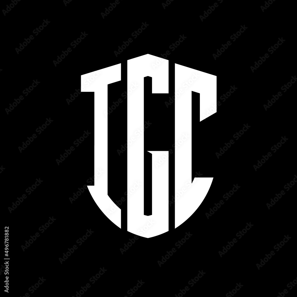IGC letter logo design. IGC modern letter logo with black background ...