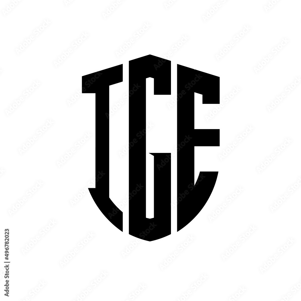IGE letter logo design. IGE modern letter logo with black background ...