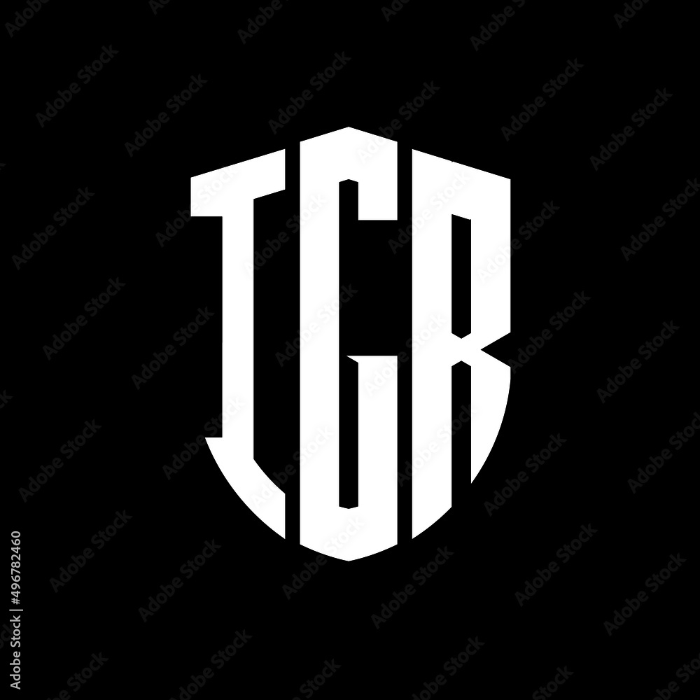 IGR letter logo design. IGR modern letter logo with black background ...