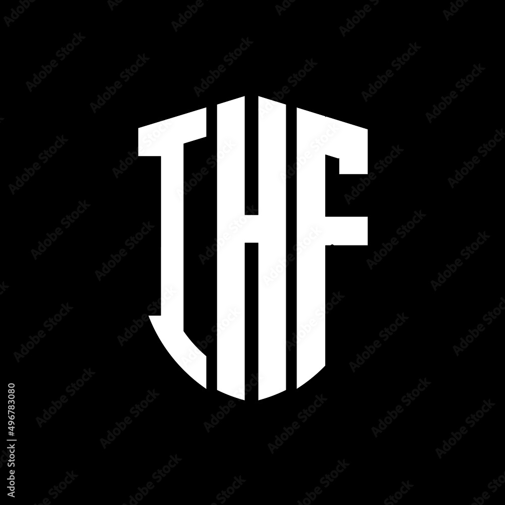 IHF letter logo design. IHF modern letter logo with black background ...