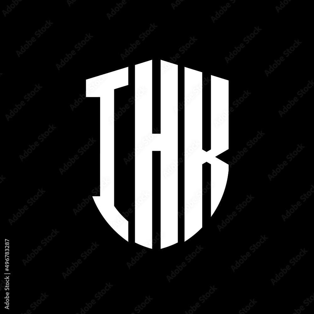 IHK letter logo design. IHK modern letter logo with black background ...