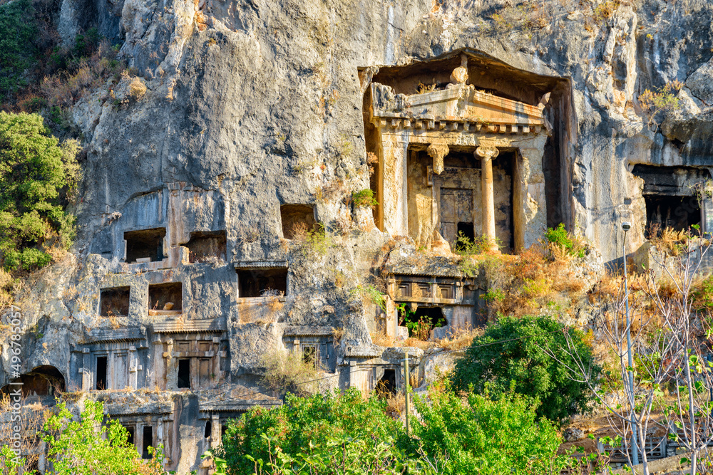 The Tomb of Amyntas (the Lycian Rock Tombs), Fethiye, Turkey Stock ...