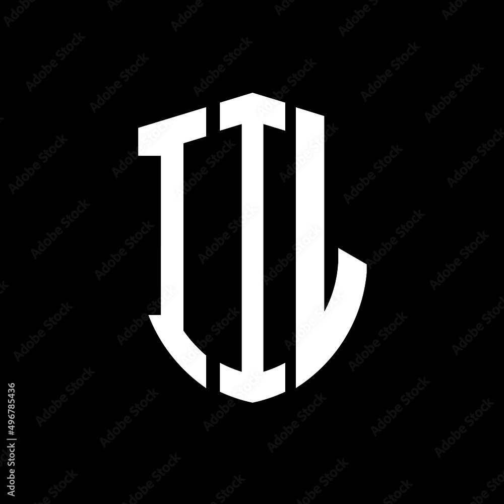 IIL letter logo design. IIL modern letter logo with black background ...