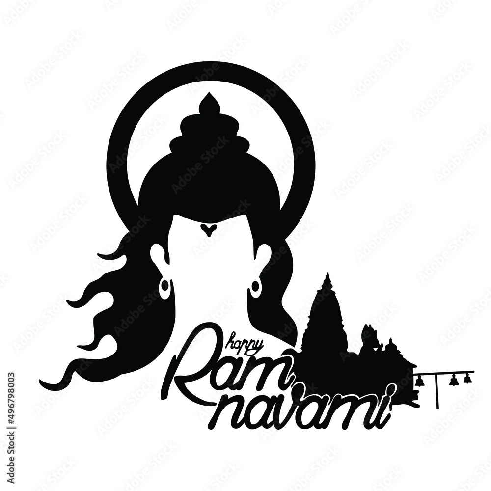 Lord Rama with his bow and arrow. Hindu god, Rama icon. Happy ram ...
