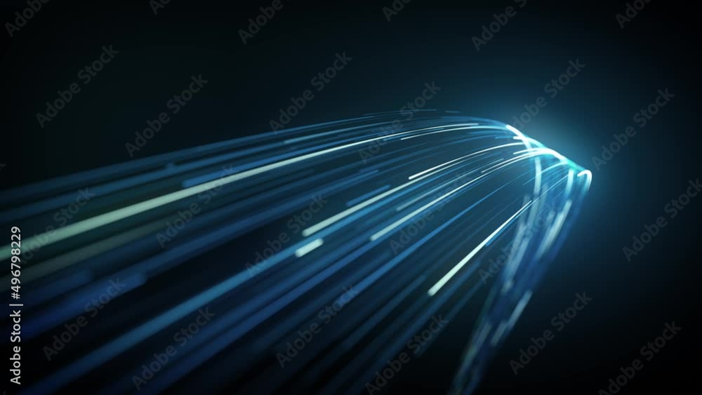Abstract Light Fiber Strings Flowing Background Loop/ 4k animation of ...