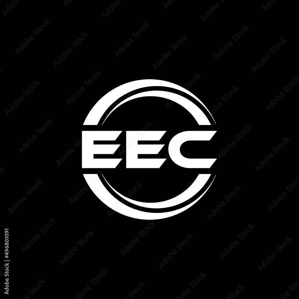 EEC letter logo design with black background in illustrator, vector ...