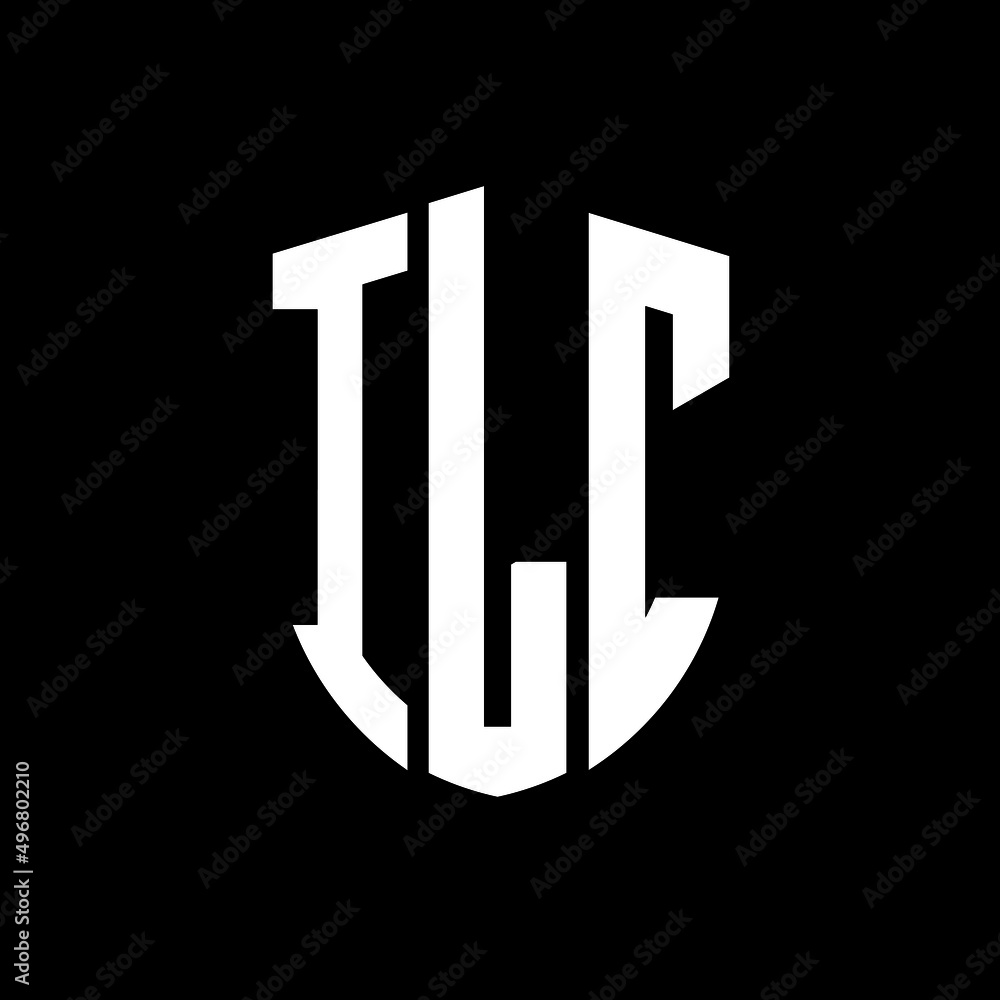 ILC letter logo design. ILC modern letter logo with black background ...