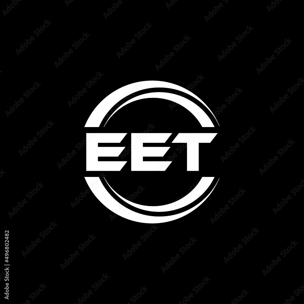 EET letter logo design with black background in illustrator, vector ...